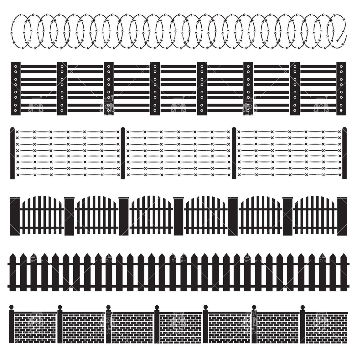 Fence Svg, Home Fence, Stone Bricks Fence, Barrier, Barbed Wire and ...