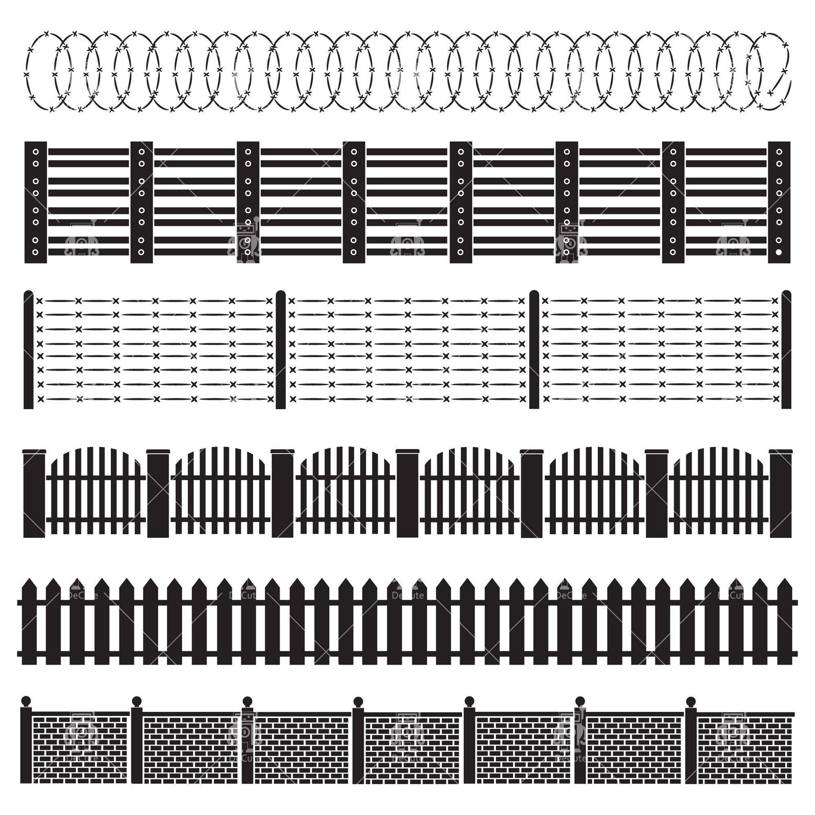 Fence Clipart Set, Barrier Designs (digital File) - Etsy