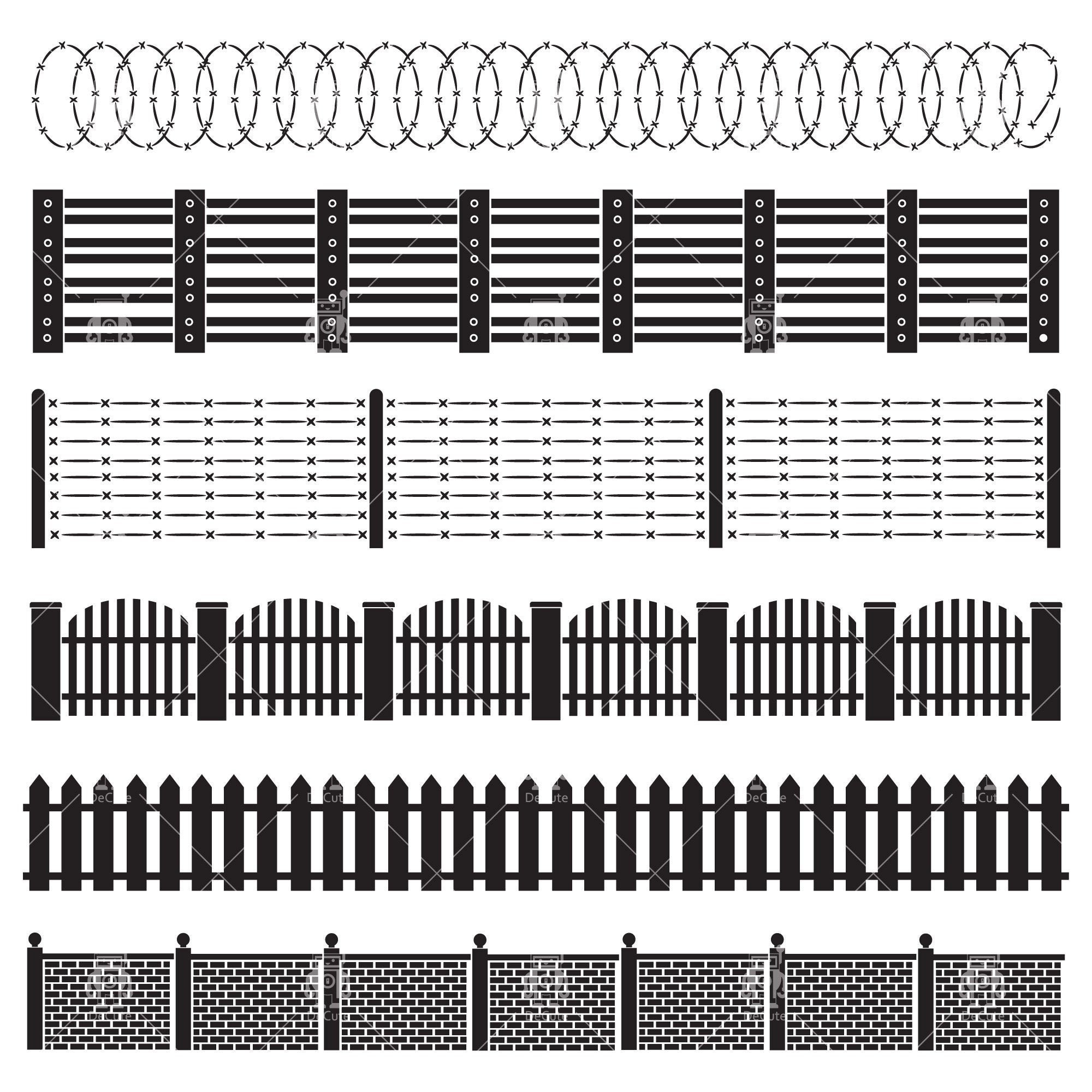 Fence Svg, Home Fence, Stone Bricks Fence, Barrier, Barbed Wire and ...