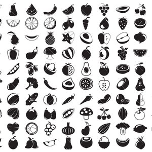 Fruit and Vegetable Bundle Clip Arts Set Vector Digital File Svg, Eps ...