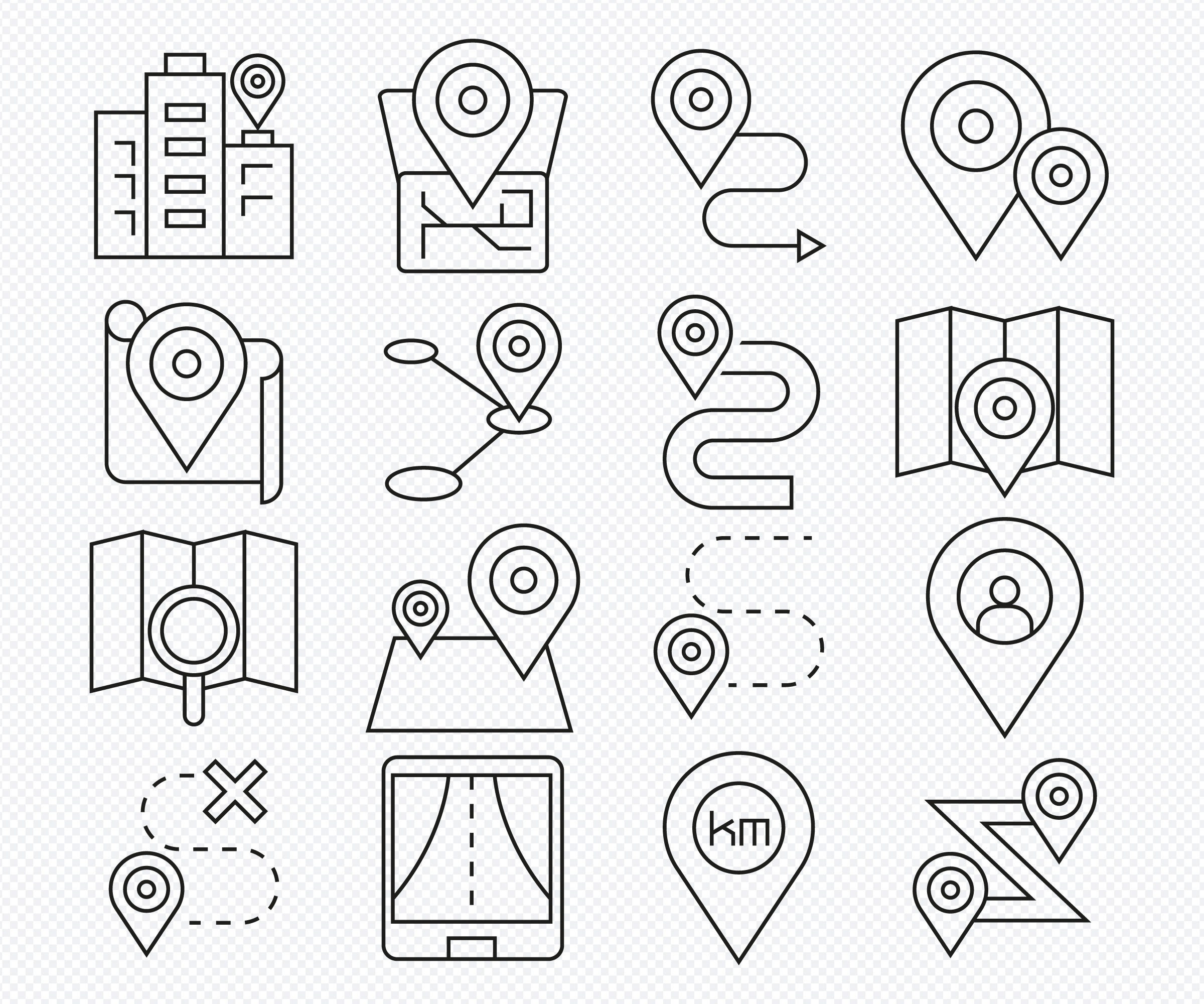 Map Navigation, Map Pin, Map Svg, Map Navigator, Map GPS Line Icons ...