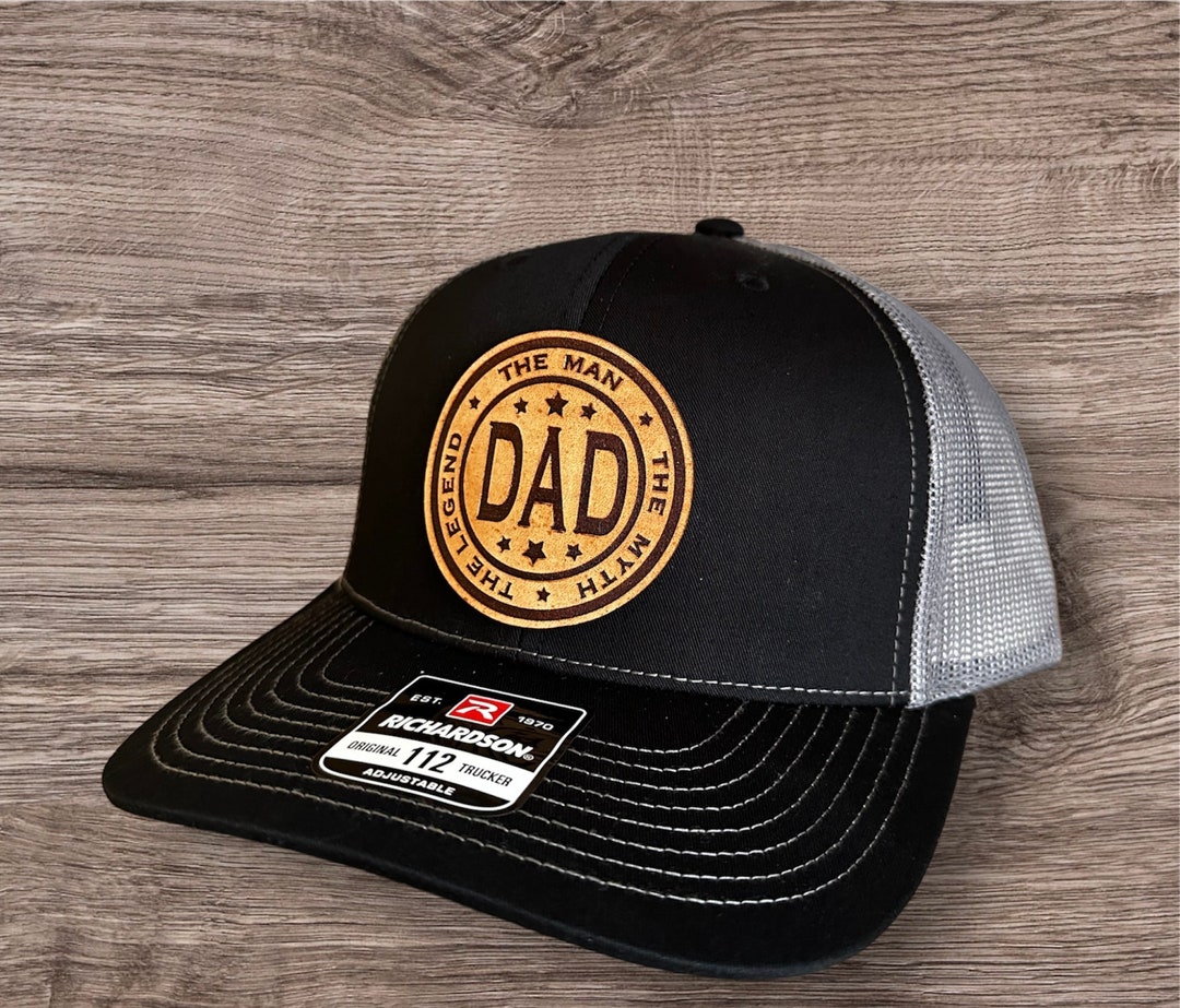 Personalized Hat, the Man, Custom Engraved Hat, Leather Patch, Father’s ...
