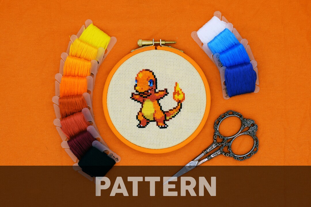 Charmander Pokemon Cross Stitch Pattern - Etsy