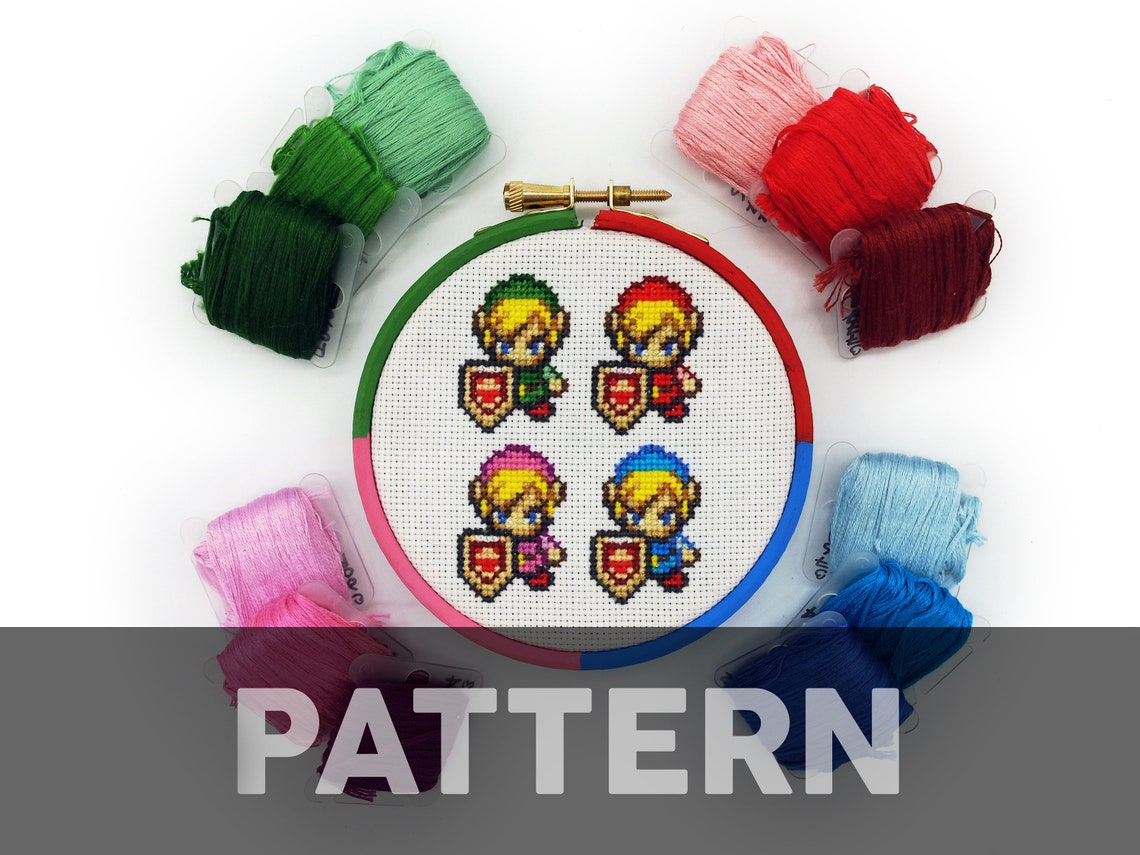 Legend of Zelda Four Swords Cross Stitch Pattern | Etsy