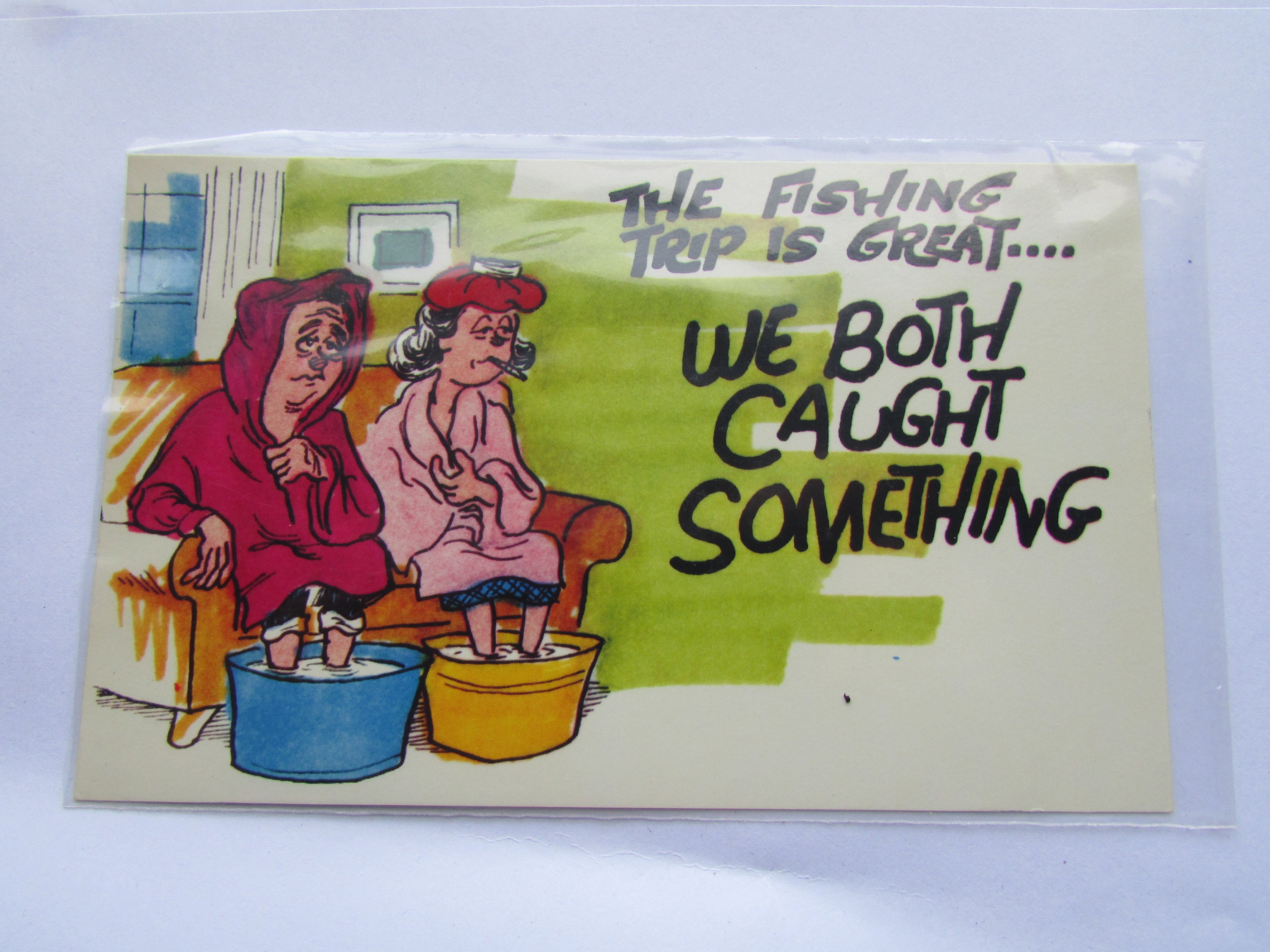 Two Humorous Fishing Postcards - Etsy