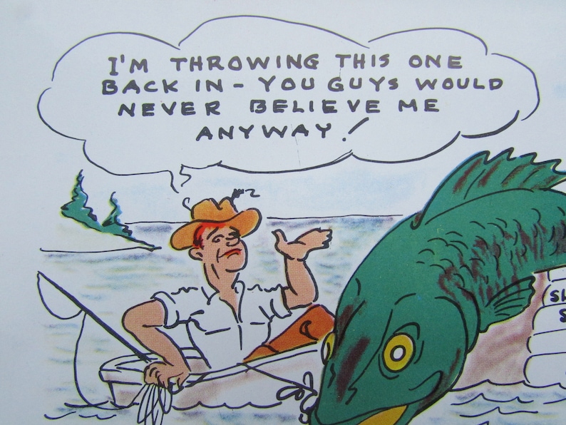 Two Funny Fishing Postcards. Mint - Etsy Canada