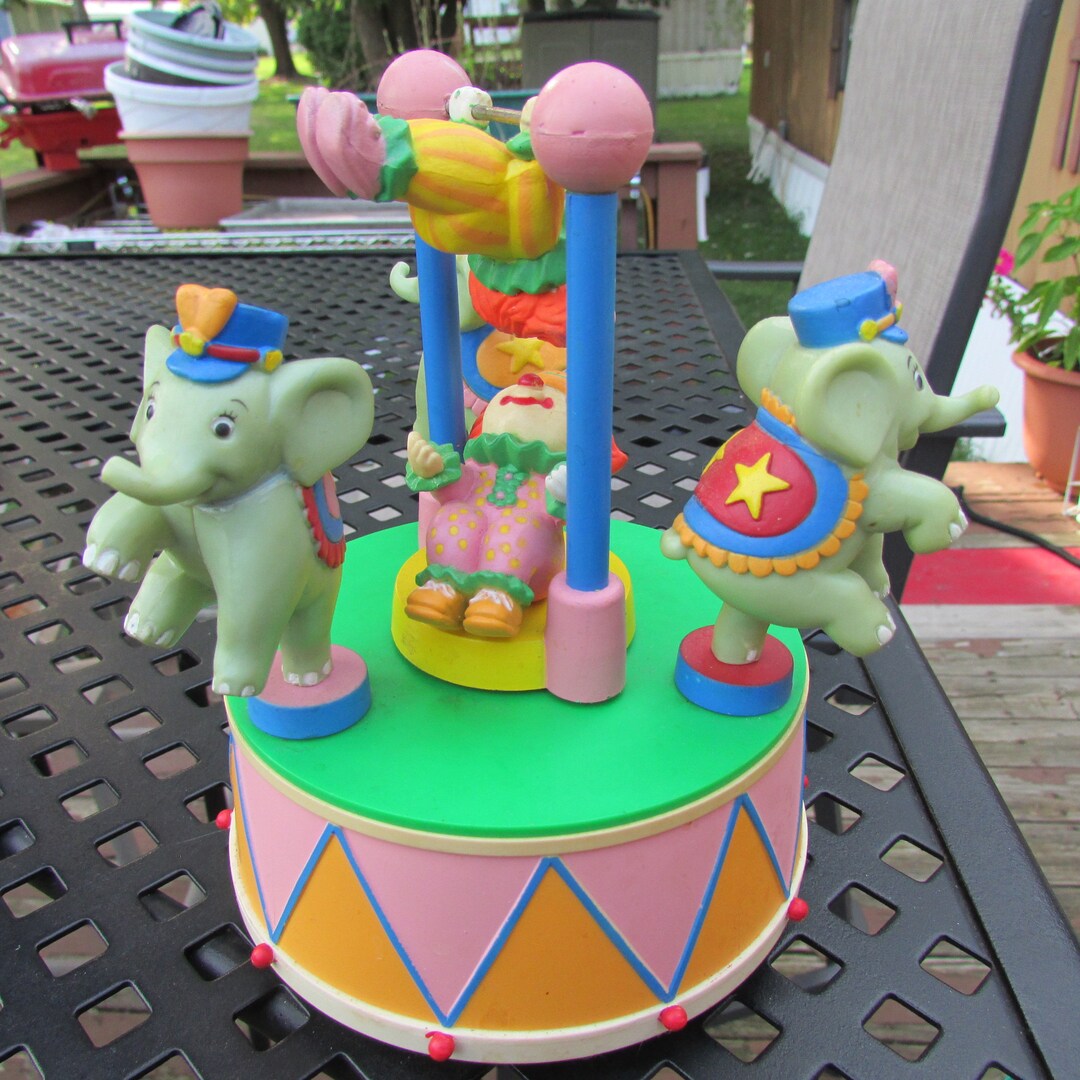 Vintage Enesco Circus "tune-baby Elephant Walk" Multi-action Music Box ...