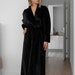 Long Black Robe From Eco Velvet 100% Cotton - Etsy