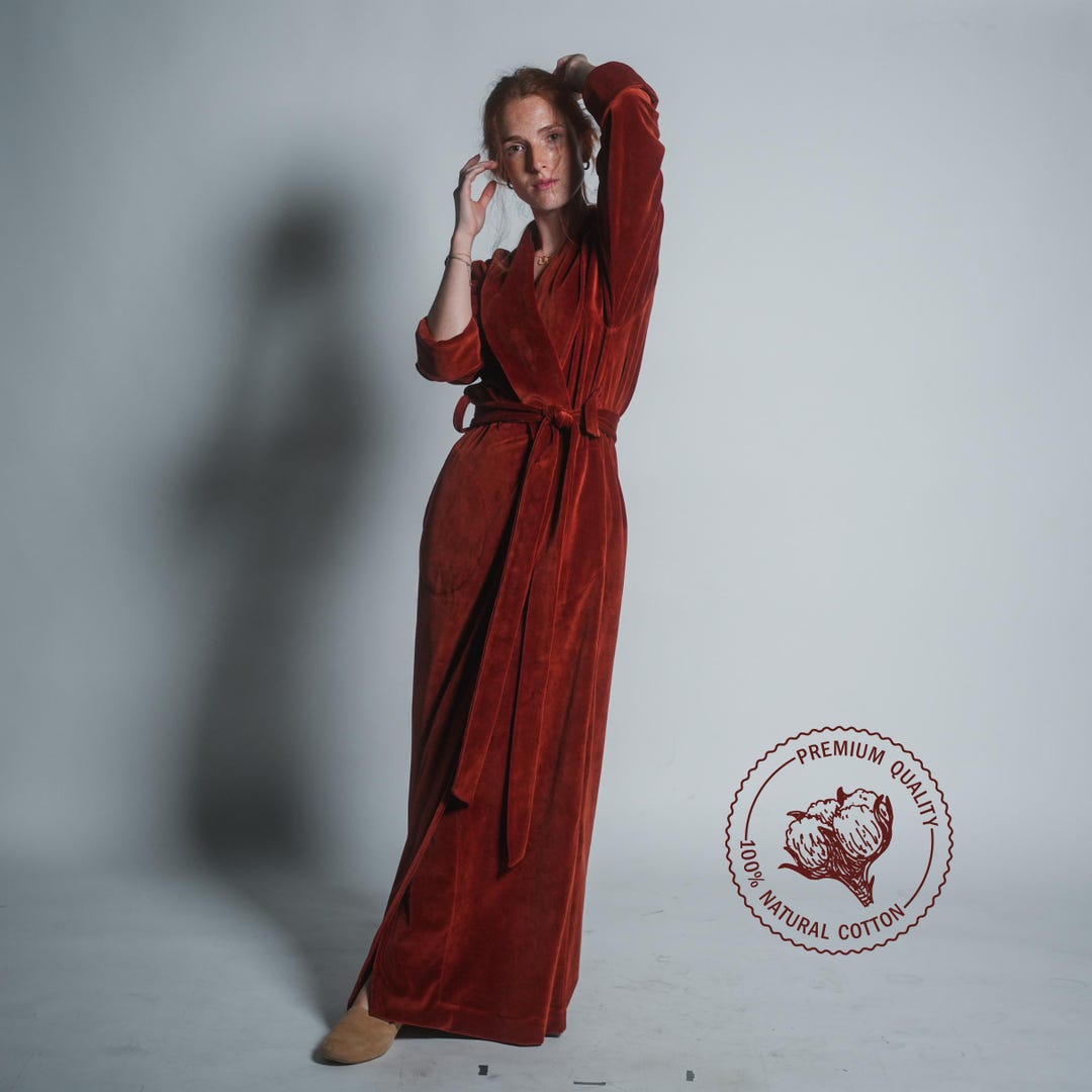 Long Robe Color Saffron Best Gift for Her - Etsy