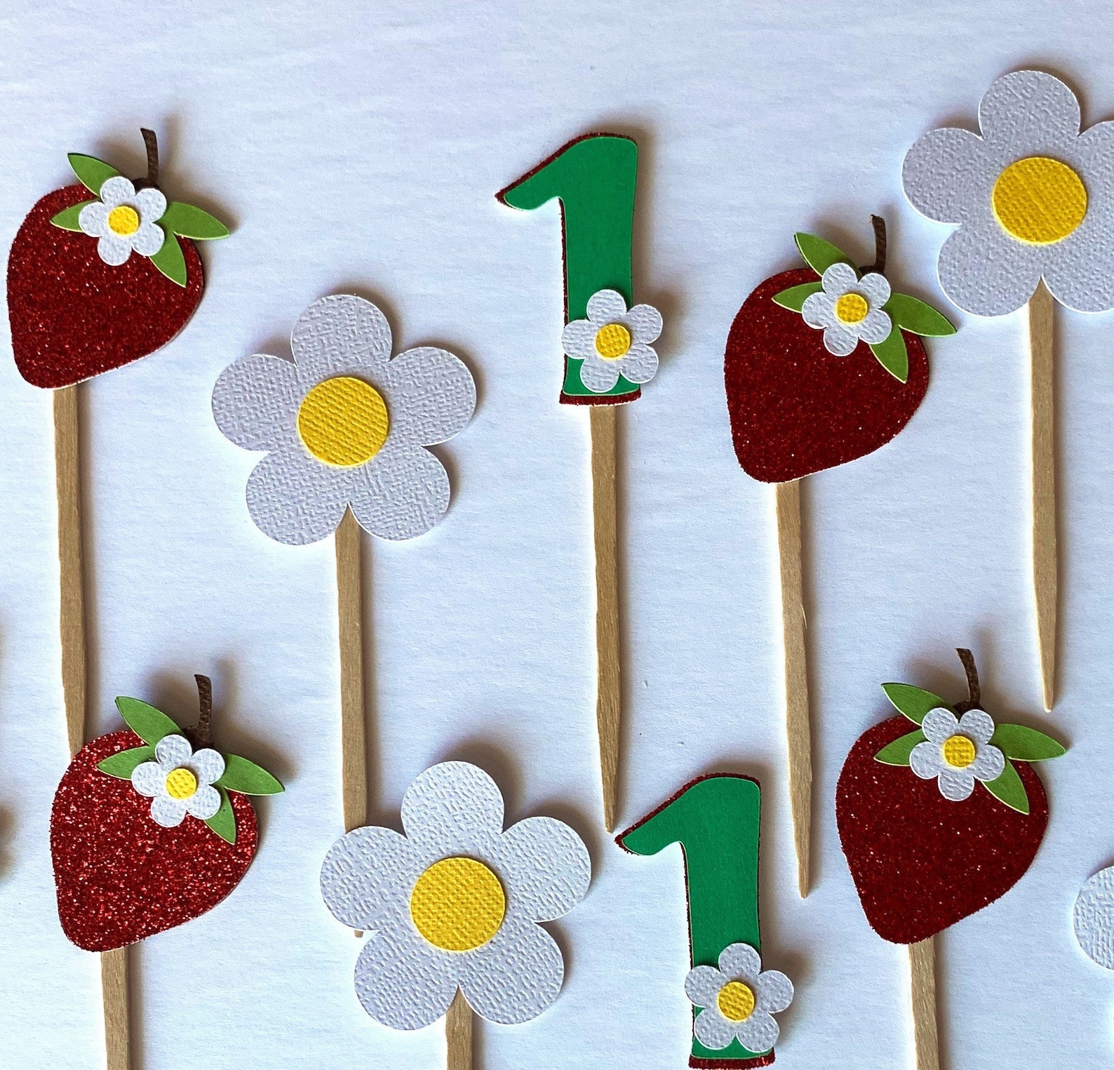 Strawberry Cupcake Toppers Sweet One Berry Sweet Toppers - Etsy