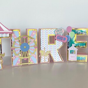Carousel 3d Letters, Carnival 3d Letters, Carousel Party Decorations ...