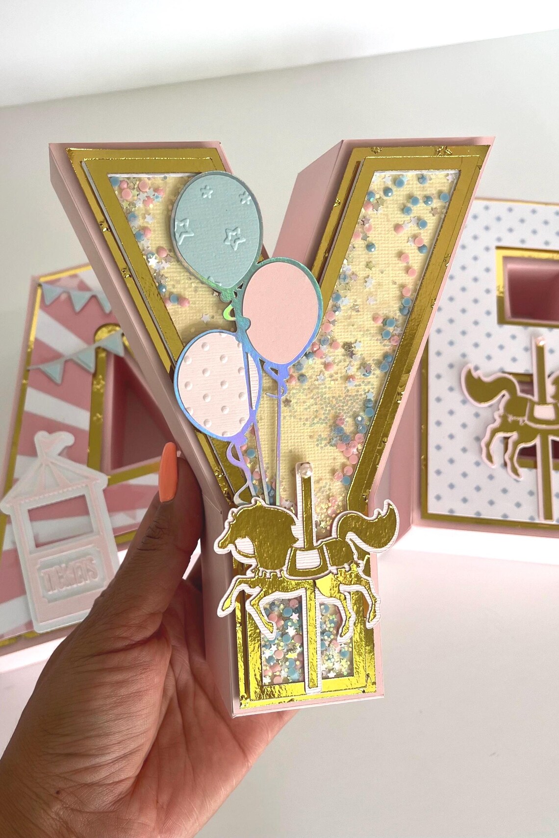 Carousel Baby Shower 3D Letters, Carousel 3D Letters, Circus 3D Letters ...