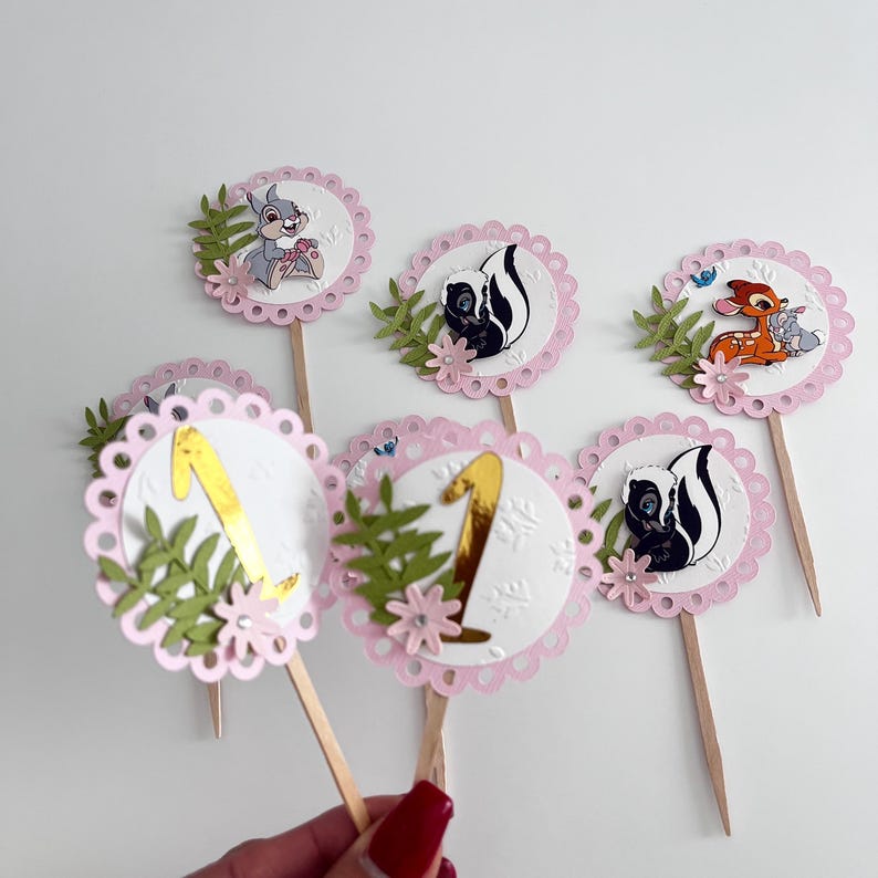 Bambi 1st Birthday Cupcake Toppers, Bambi 1st Birthday, Bambi Birthday ...