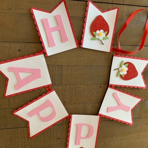 Strawberry Birthday Banner, First Birthday Banner, Strawberry Theme ...