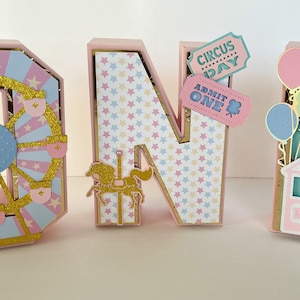 Carnival 3D Letters, Carousel 3D Letters, Carnival Party Decorations ...