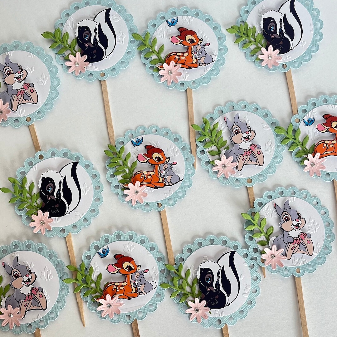 Bambi Cupcake Toppers, Bambi First Birthday, Bambi Birthday Decorations ...