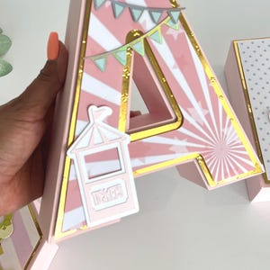 Carousel Baby Shower 3D Letters, Carousel 3D Letters, Circus 3D Letters ...