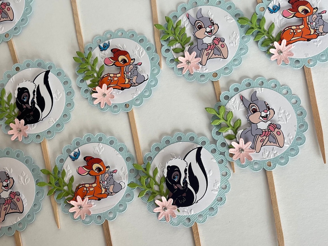 Bambi Cupcake Toppers, Bambi First Birthday, Bambi Birthday Decorations ...