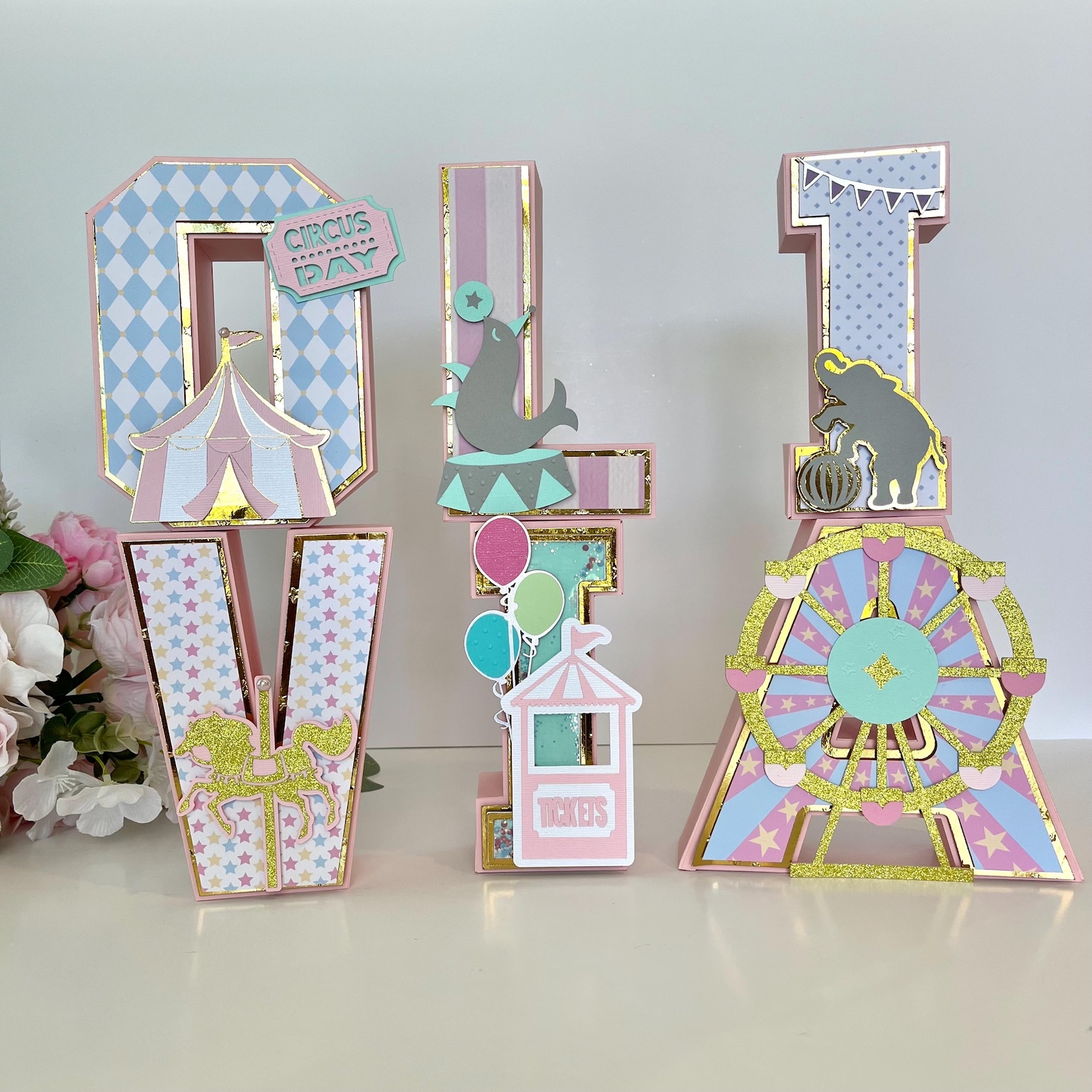 Carnival Letters, Carousel 3D Letters, Carnival Party Decorations ...
