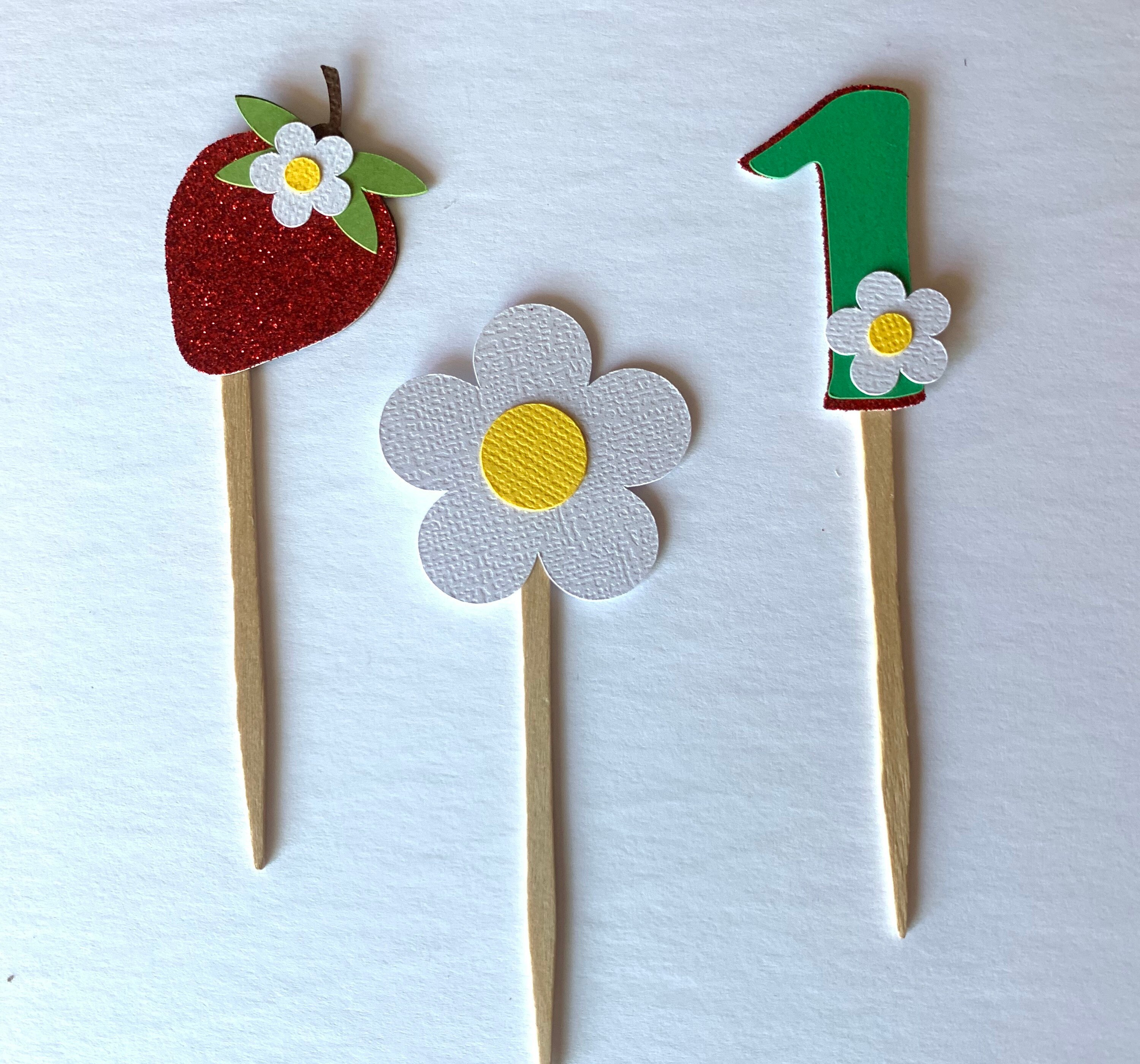 Strawberry Cupcake Toppers Sweet One Berry Sweet Toppers | Etsy