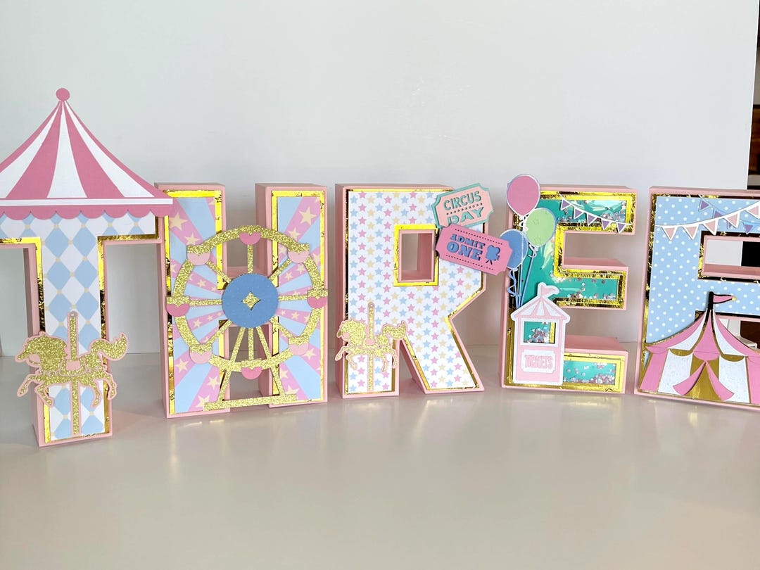 Carousel 3d Letters, Carnival 3d Letters, Carousel Party Decorations ...