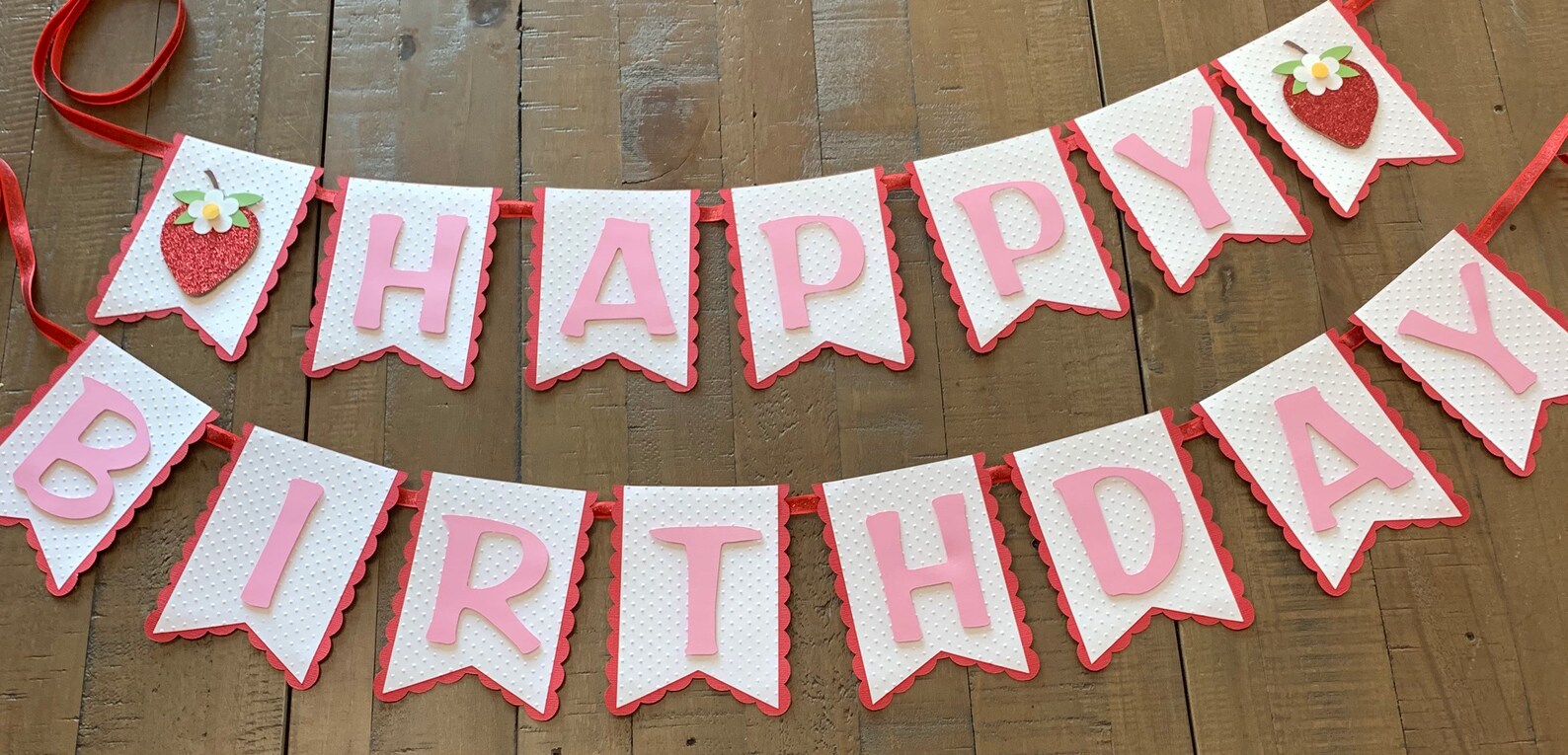 Strawberry Birthday Banner First Birthday Banner Strawberry - Etsy