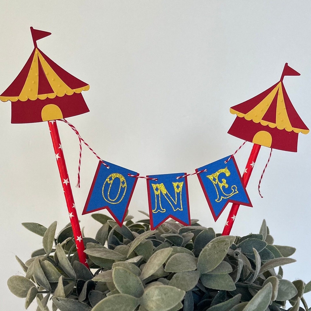 Circus Tent Cake Topper Bunting, Circus Bunting Topper, Smash Cake ...
