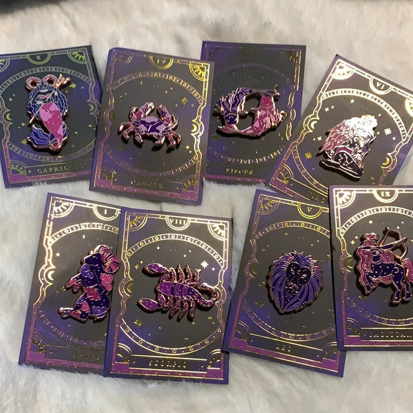 Zodiac Enamel Pin - Etsy