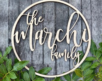 Family Circle Name Sign - Etsy