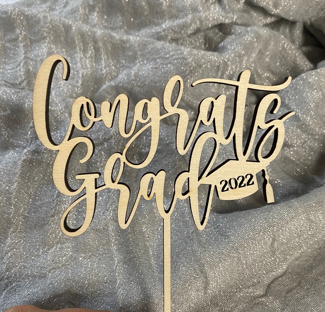 Congrats Grad Cake Topper, Class of 2022, Cupcake Toppers, Graduation ...