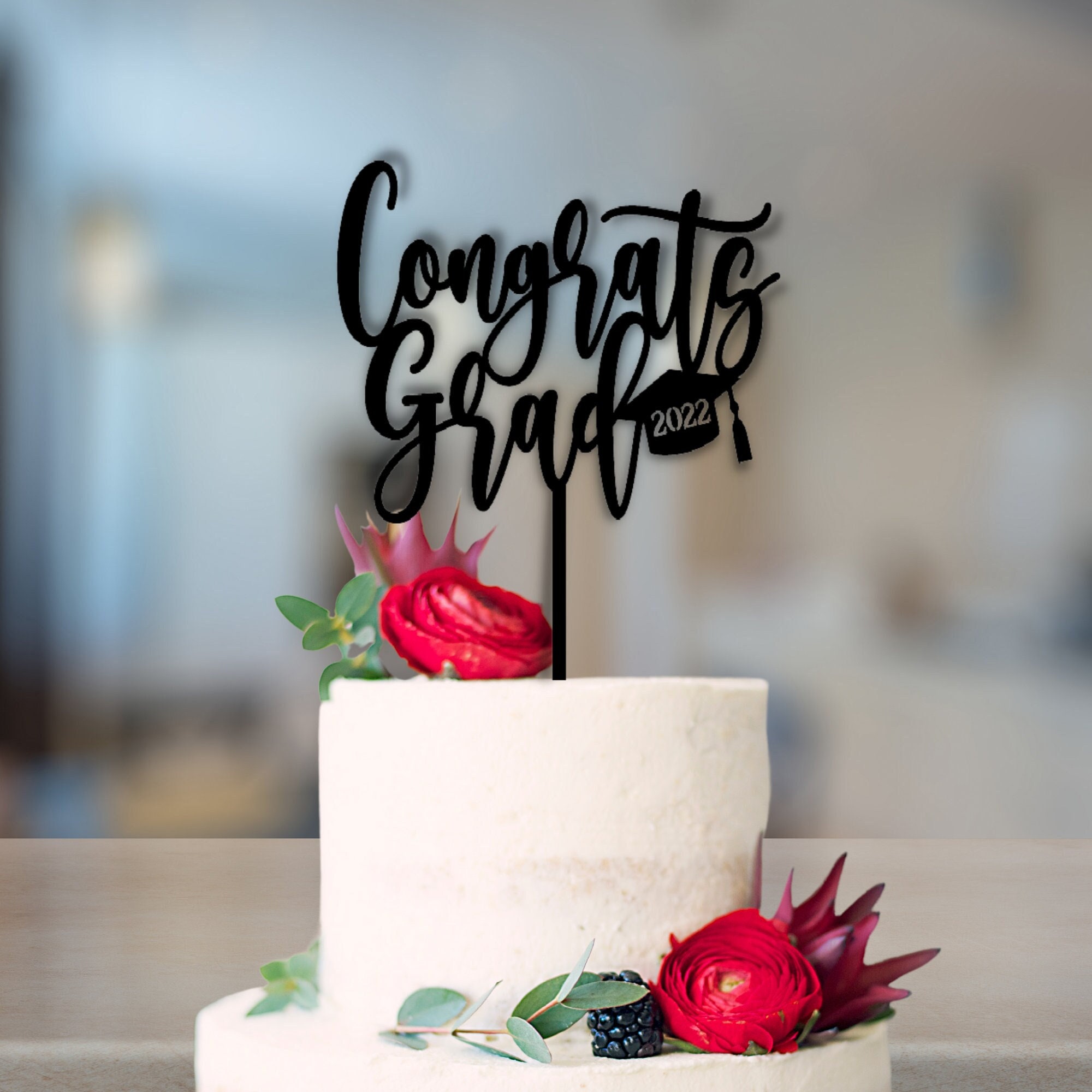 Congrats Grad Cake Topper Class of 2022 Cupcake Toppers - Etsy