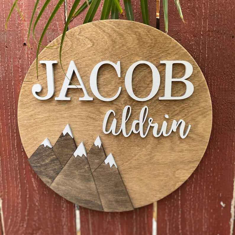 Round Board Name Sign Customized Personalized Baby - Etsy
