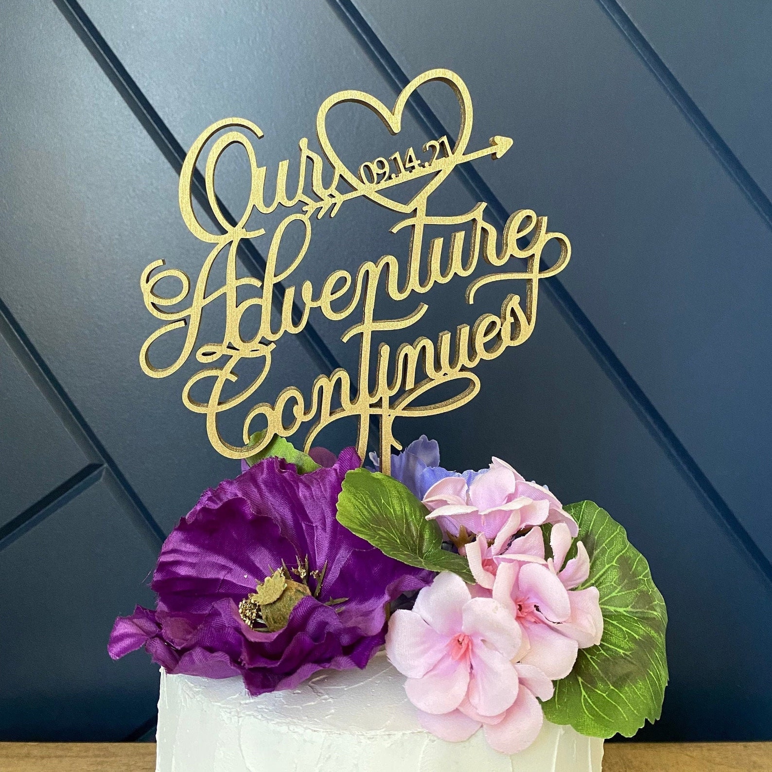 Our Adventure Continues With Custom Date Cake Topper - Etsy