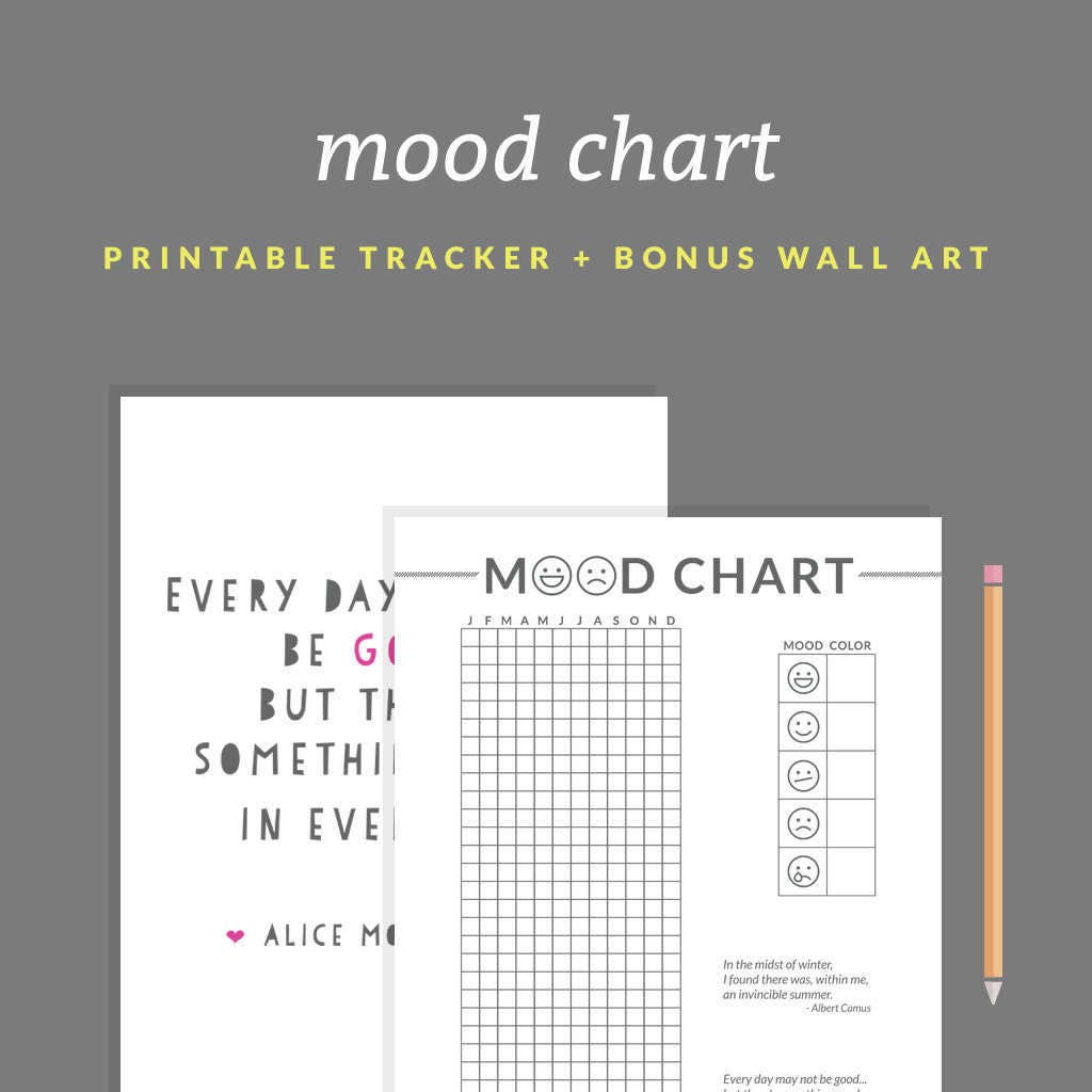 Printable Mood Chart A Year in Pixels Printable BONUS | Etsy
