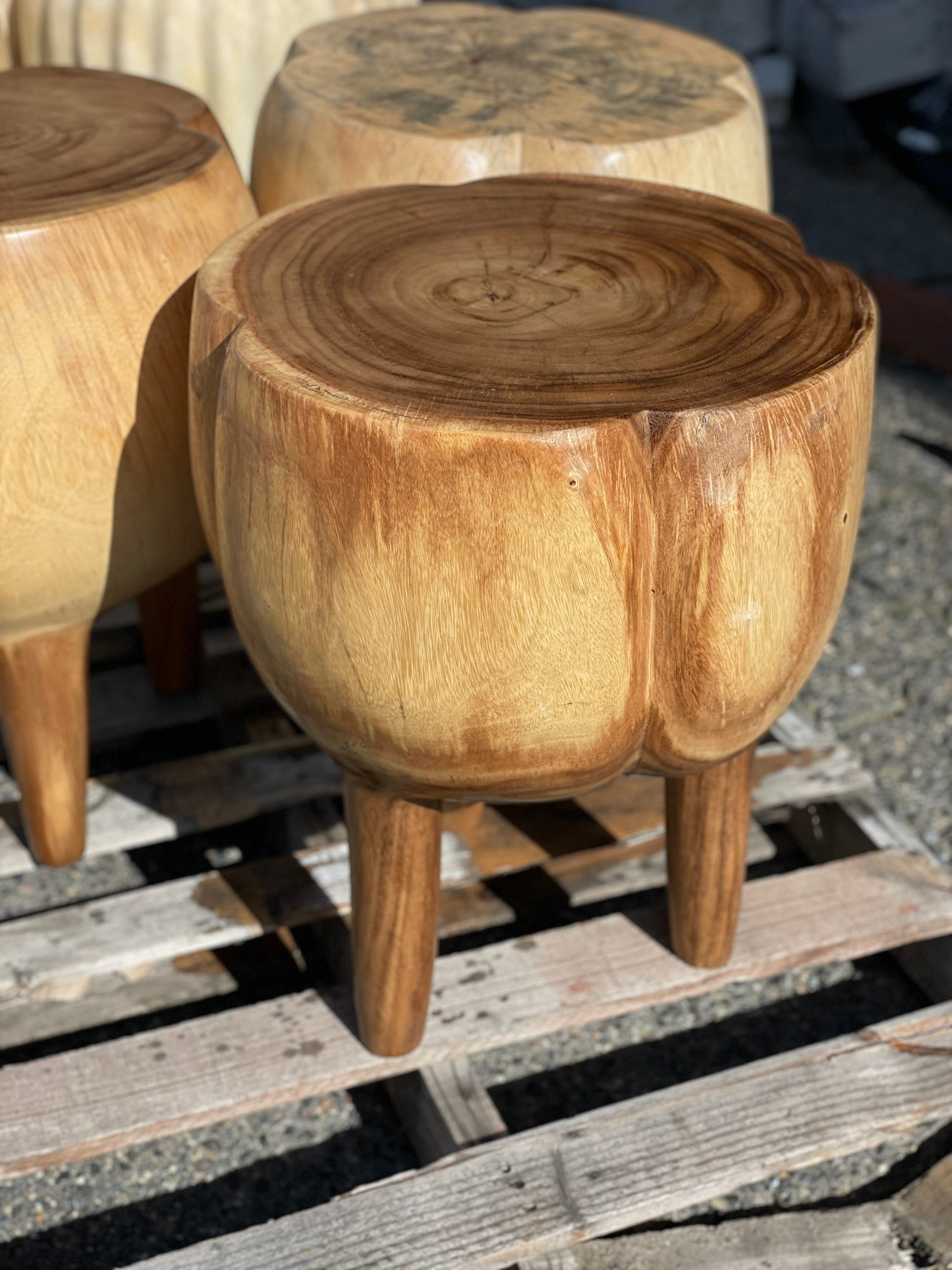 Carved Solid Wood End Tables - Etsy