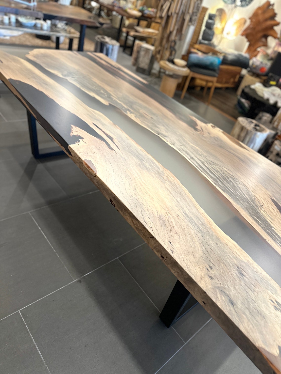 10 Person Solid Wood Tamarind Table With Resin - Etsy