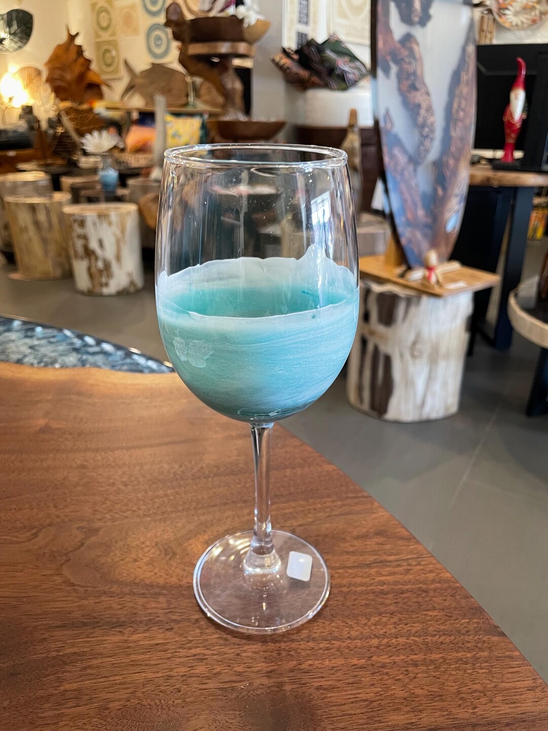 Green Resin Wave Wine Glasses - Etsy