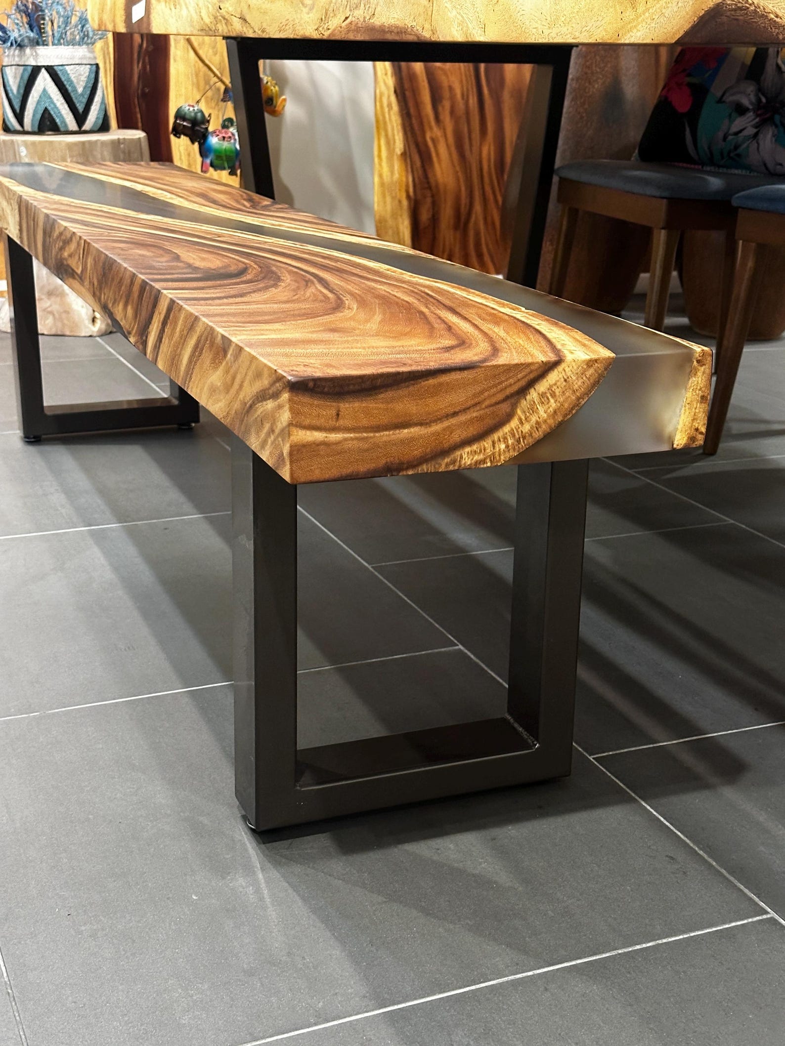 72 Inch Acacia Resin River Bench - Etsy