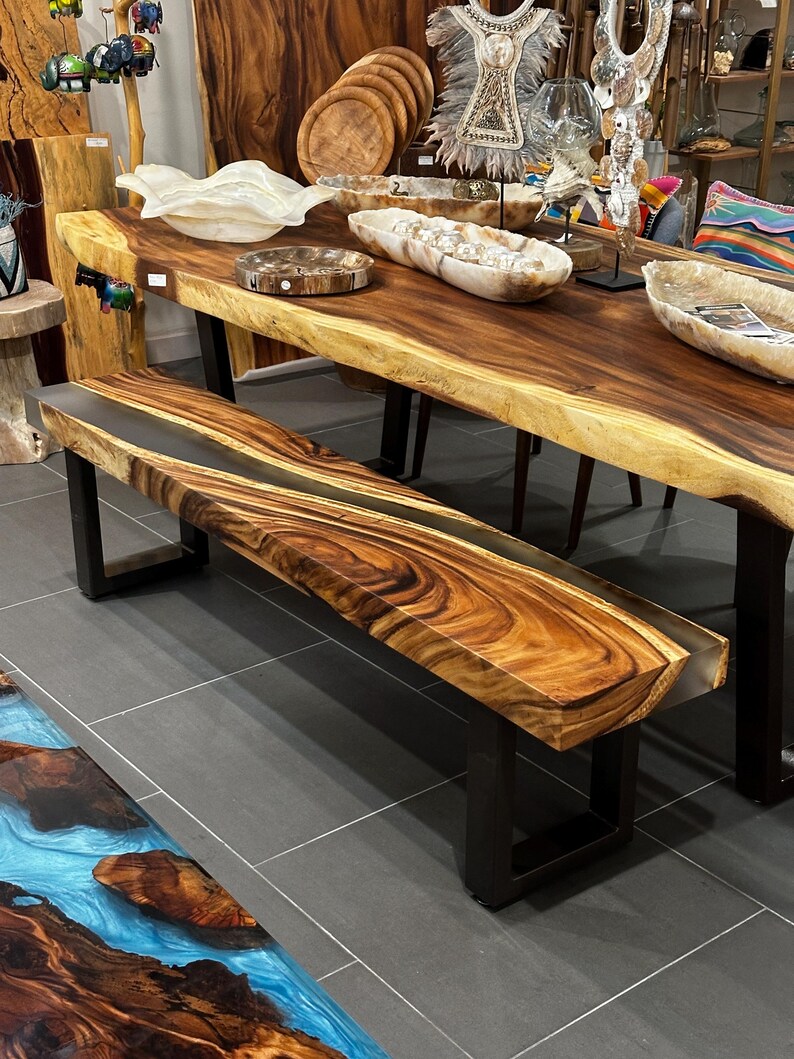 72 Inch Acacia Resin River Bench - Etsy