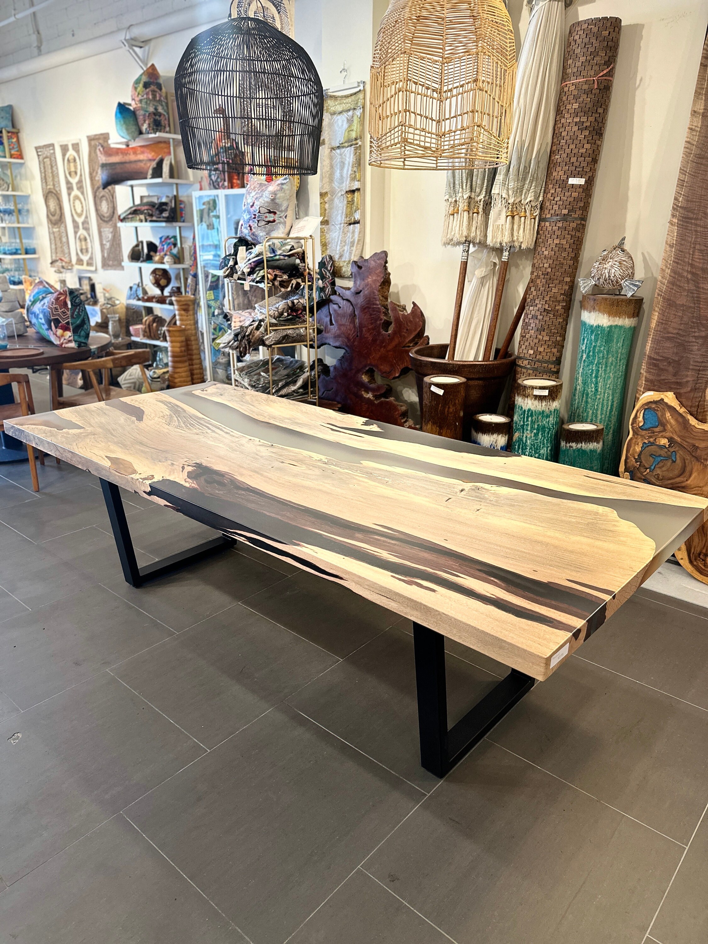 10 Person Solid Wood Tamarind Table With Resin - Etsy