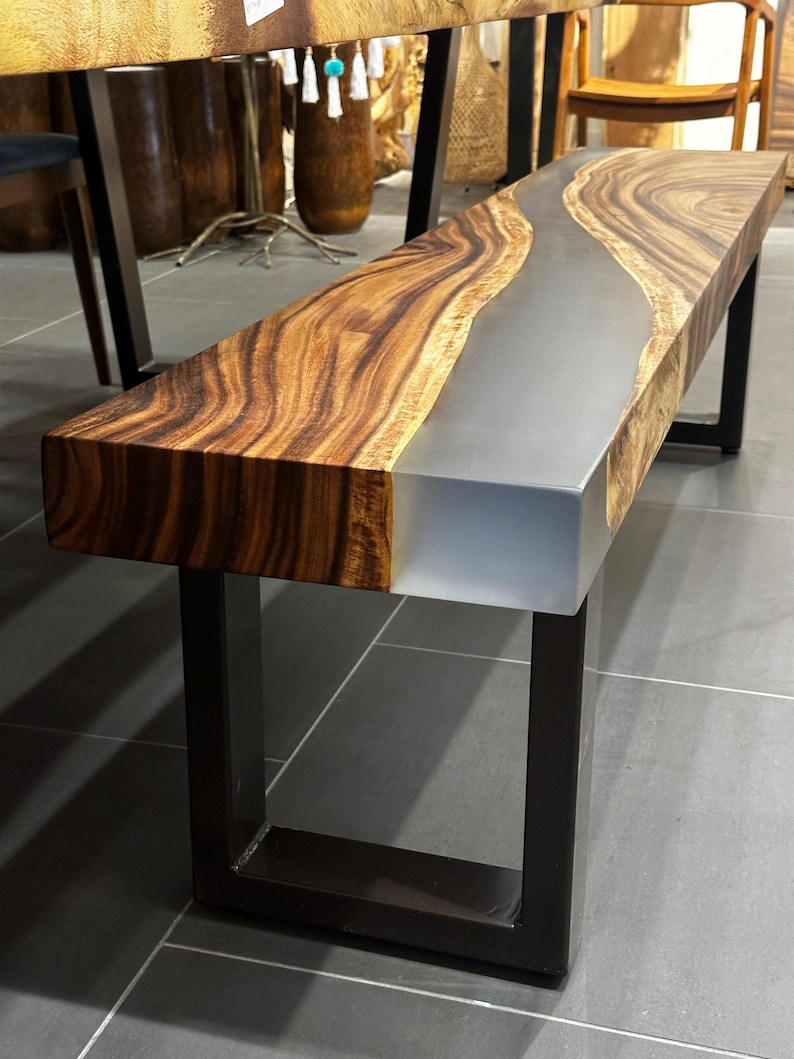 72 Inch Acacia Resin River Bench - Etsy