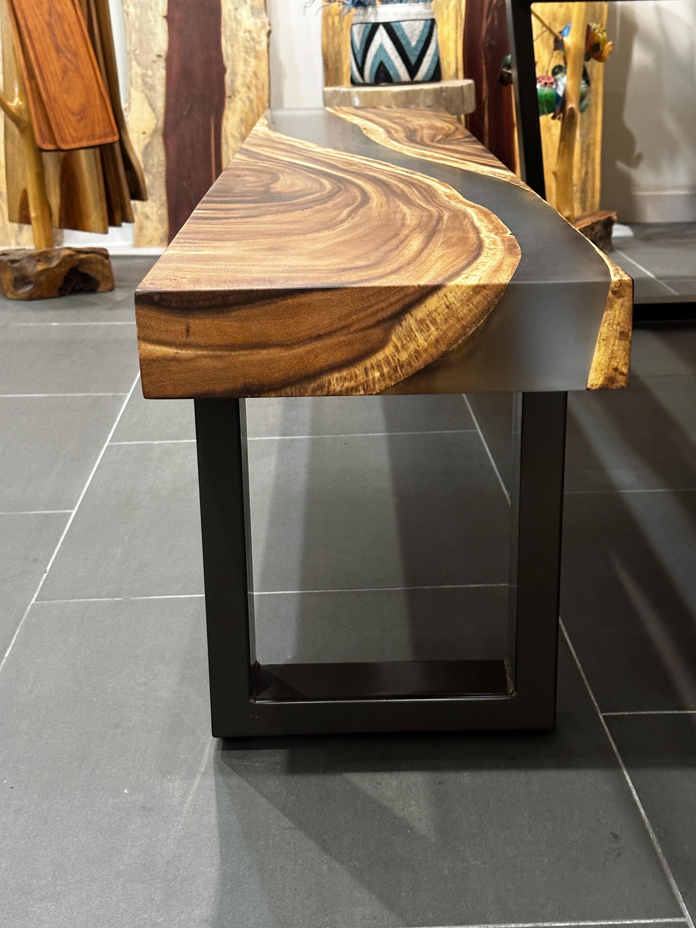 72 Inch Acacia Resin River Bench - Etsy