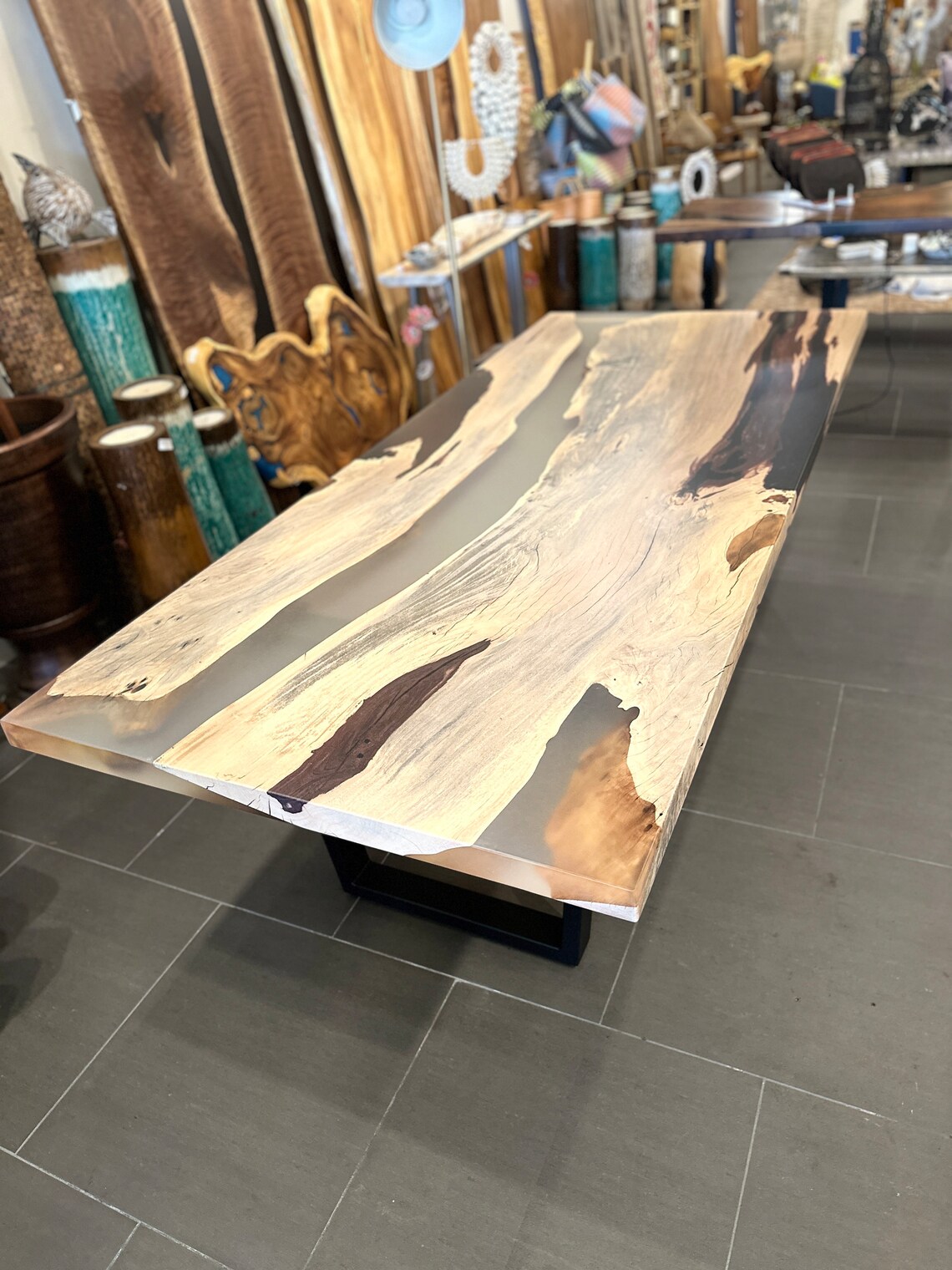 10 Person Solid Wood Tamarind Table With Resin - Etsy