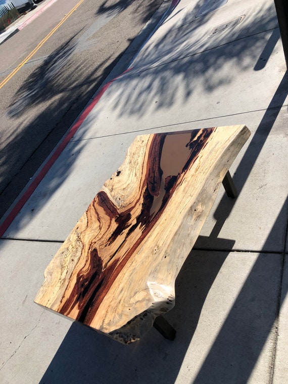 Custom Live Edge Coffee Table With Resin - Etsy