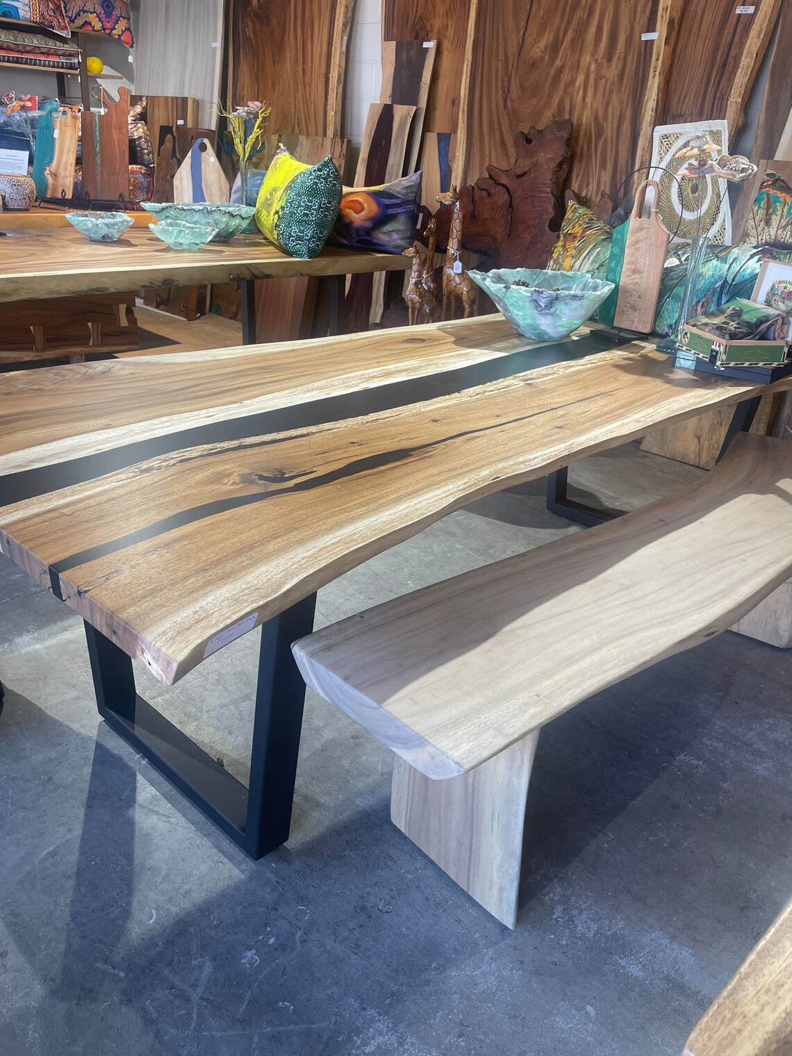 Custom Black River Live Edge Acacia Table - Etsy
