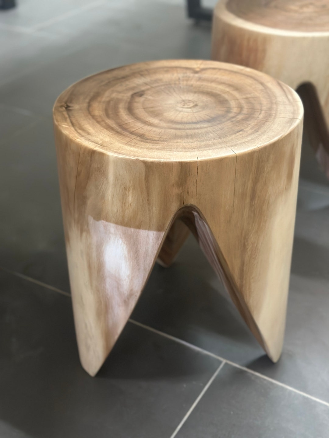 Solid Acacia Wood Stool - Etsy