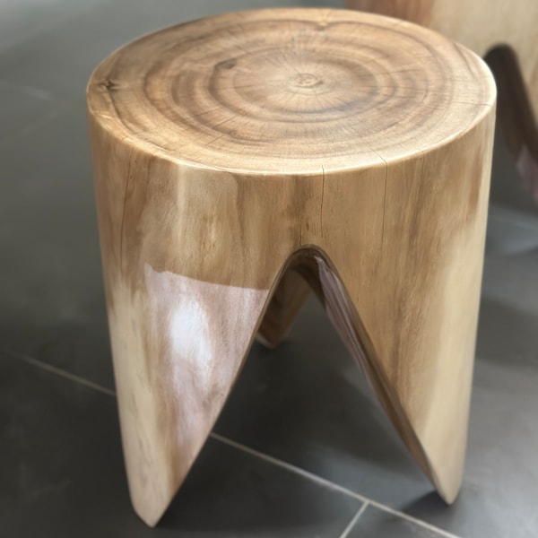 Acacia Wood Stool - Etsy