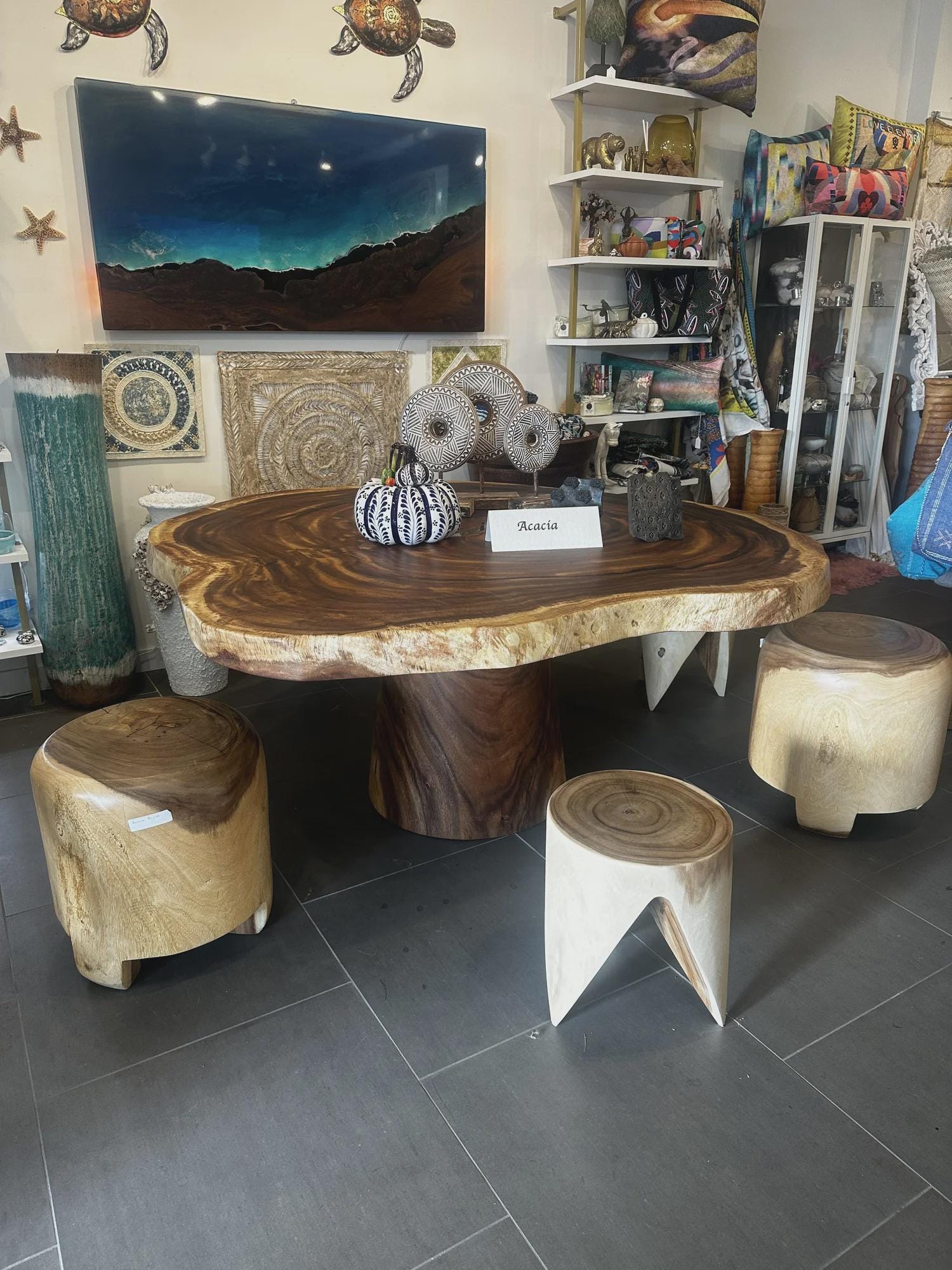 Organic Round Table - Acacia - Etsy