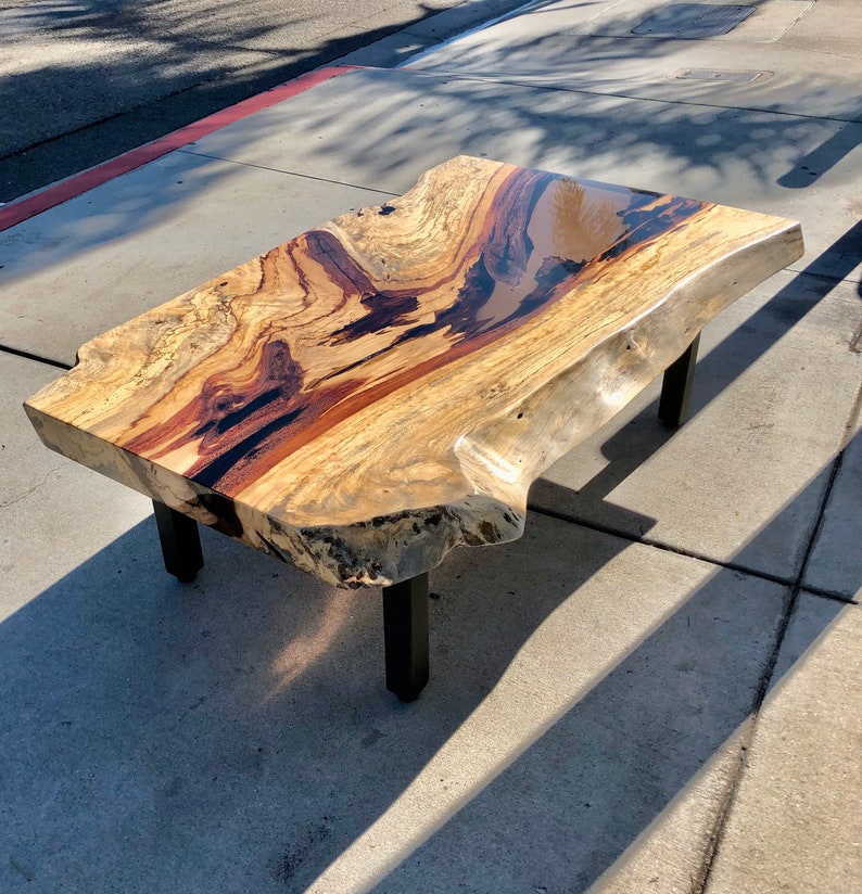 Custom Live Edge Coffee Table With Resin - Etsy
