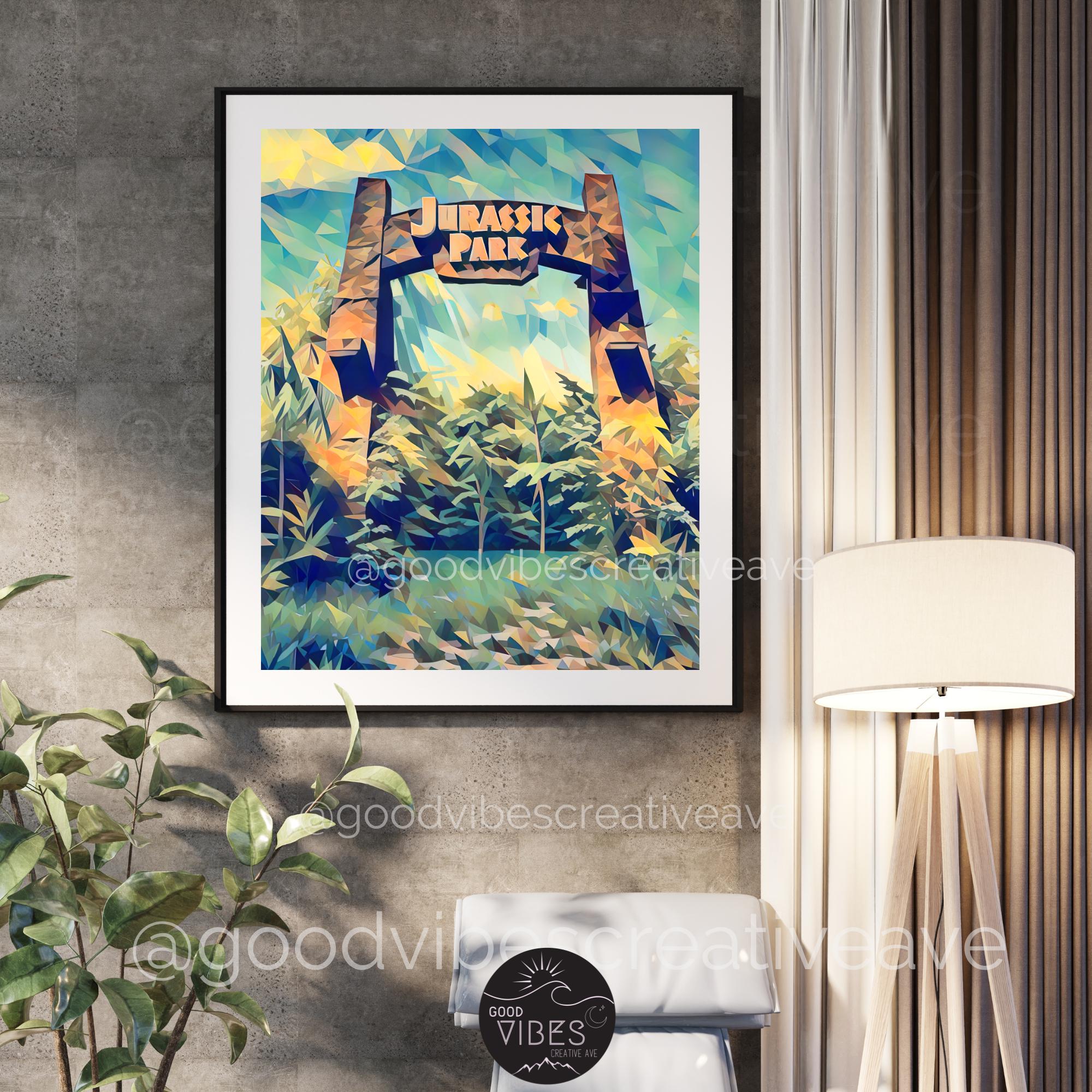 Jurassic Park Movie Poster - Unique Polygon Art - Instant Download Wall ...